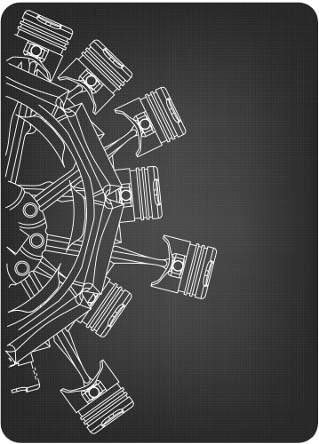 Radial engine blueprints Royalty Free Vector Image