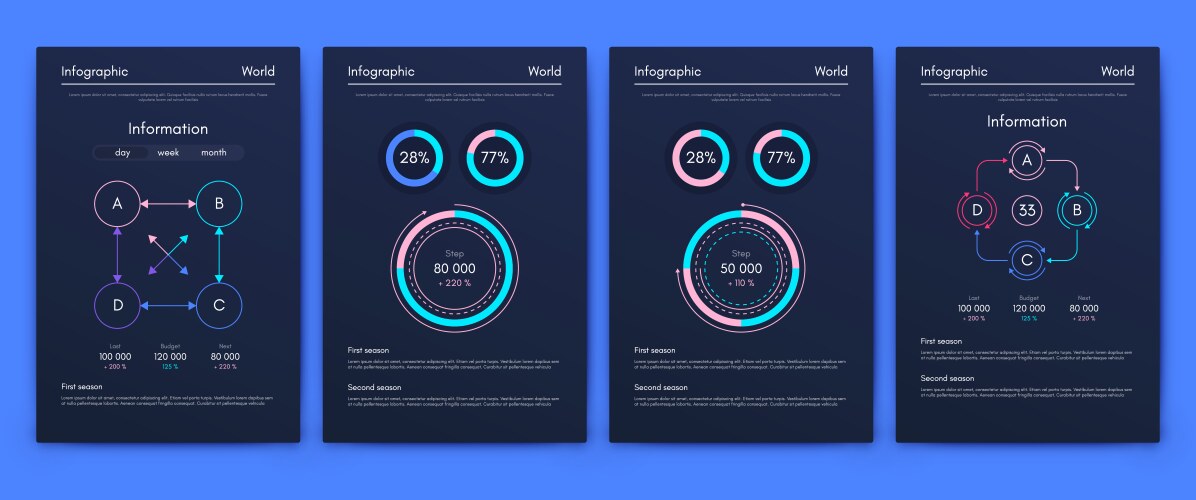 Stacked column infographic chart design template Vector Image