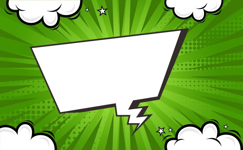 Green comic cartoon background stars Royalty Free Vector