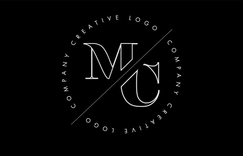 Outline ac a c letters logo with monogram design Vector Image