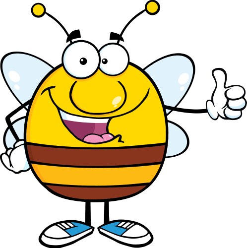 Bumble bee cartoon giving the thumbs up Royalty Free Vector