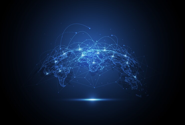 Global network connection world map point Vector Image
