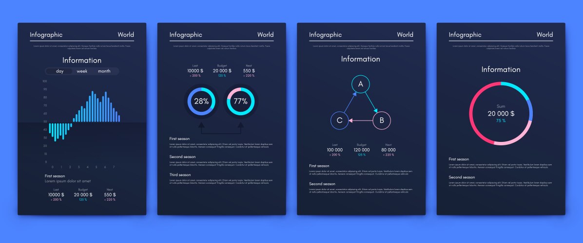 Stacked column infographic chart design template Vector Image