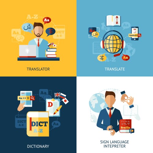 Multi language translator smartphone chat app Vector Image