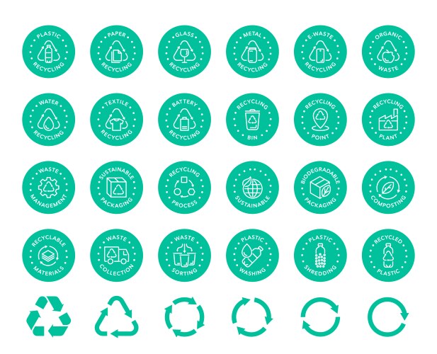 Recycling point sign poster concept Royalty Free Vector