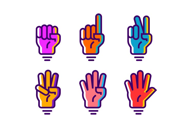 Kids Hands Gesture Numbers Vector Images (over 340)