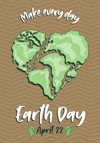 Earth day vintage green lettering quote sign Vector Image
