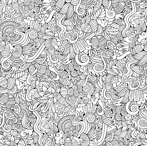 Seamless pattern with different easter eggs Vector Image