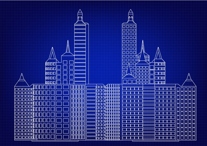 Frame white buildings Royalty Free Vector Image