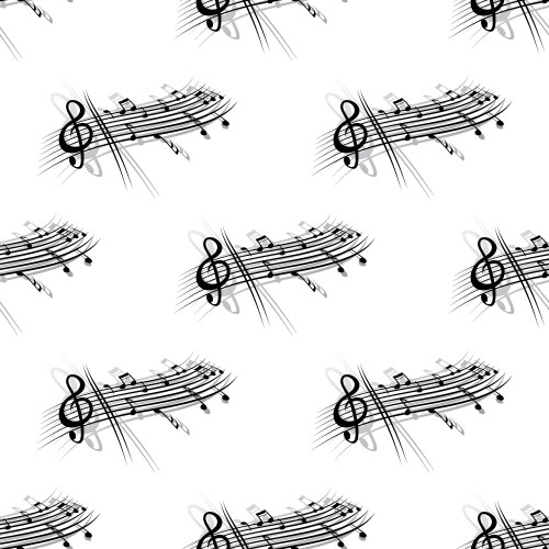 Black and white musical notation seamless pattern Vector Image