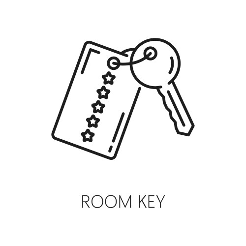 Hotel room key with trinket or tassel isolated Vector Image