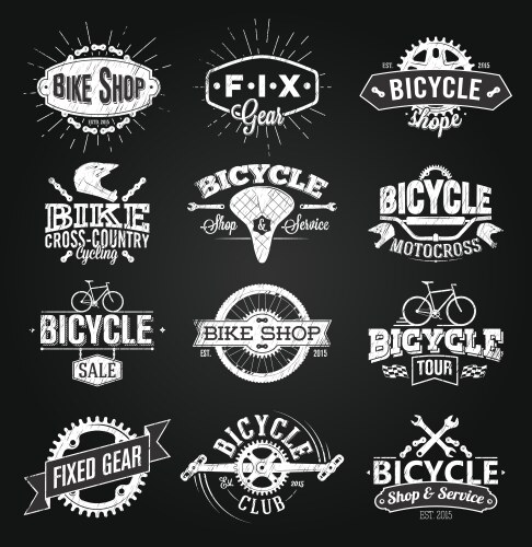 Typographic bicycle label design and logo Vector Image