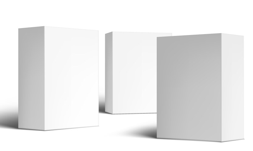 Realistic blank white packaging box template Vector Image