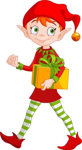 Christmas elf and rudolph Royalty Free Vector Image