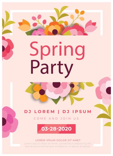 Spring party flyer template Royalty Free Vector Image