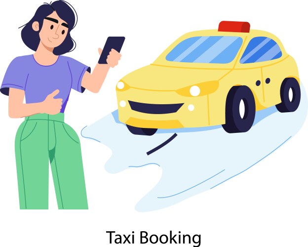 Taxi booking Royalty Free Vector Image - VectorStock