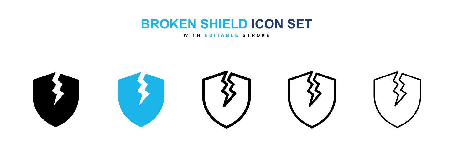 Broken shield icon Royalty Free Vector Image - VectorStock