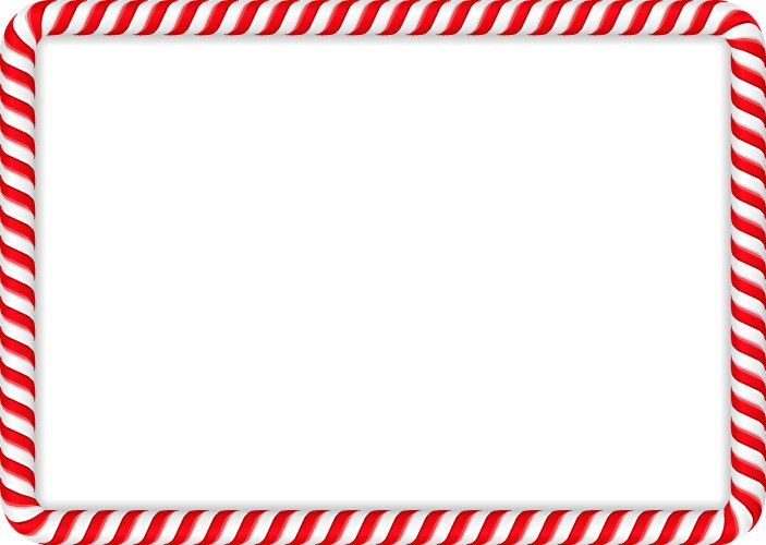 Candy cane square frame on white background Vector Image