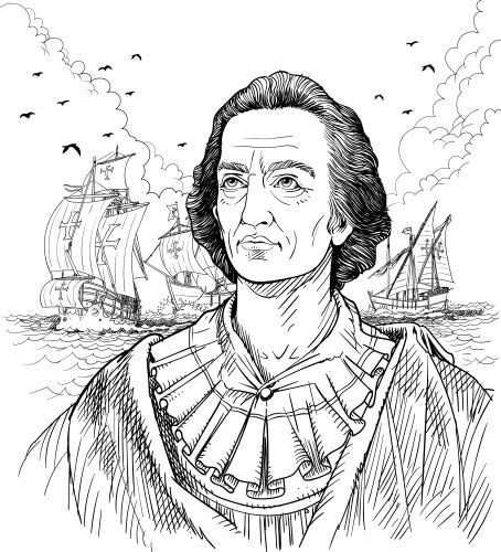 Christopher columbus portrait Royalty Free Vector Image