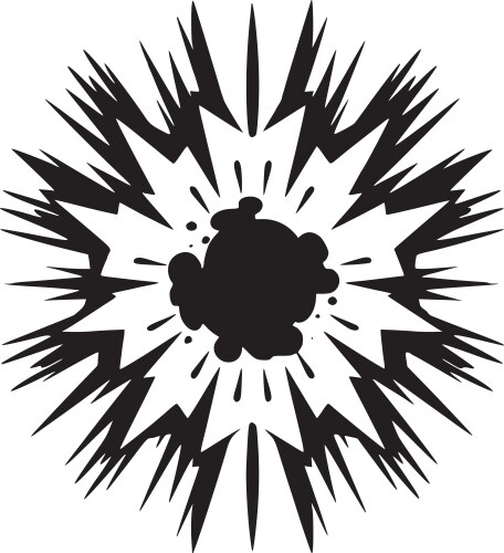 Explosion - black and white Royalty Free Vector Image