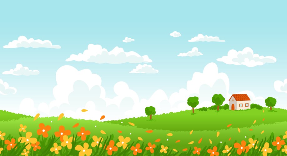 Spring landscape Royalty Free Vector Image - VectorStock