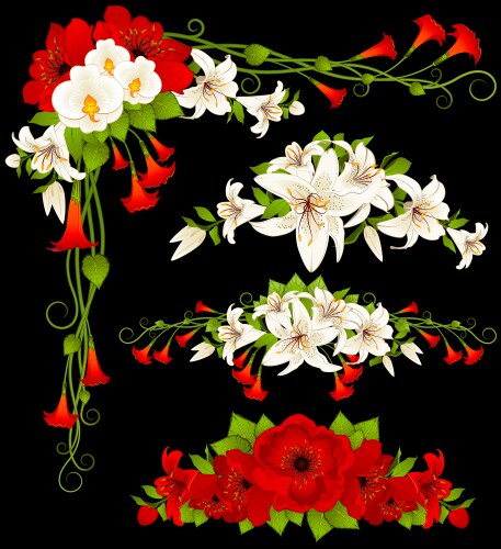 Symmetrical garland of gold roses Royalty Free Vector Image