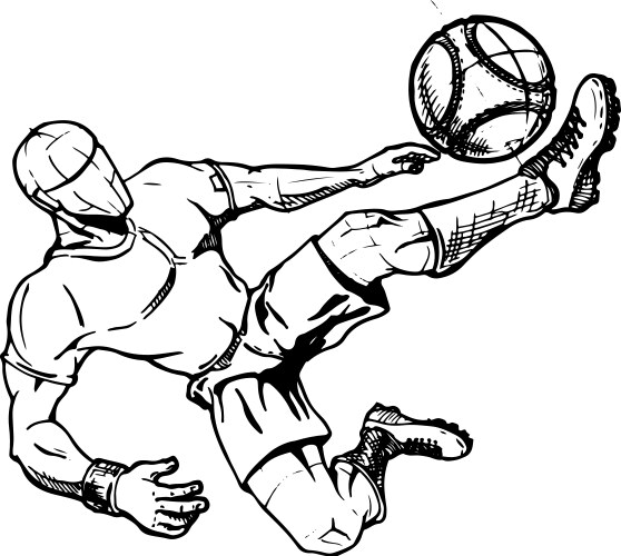 Stickman cartoon of soccer football player Vector Image