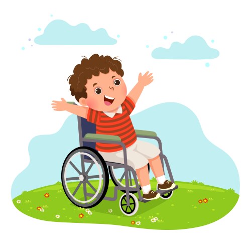 Disabled kids Royalty Free Vector Image - VectorStock