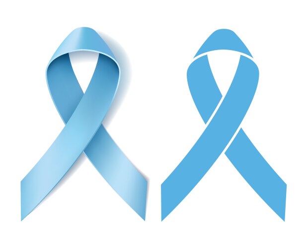Blue silk ribbon - prostate cancer awareness Vector Image