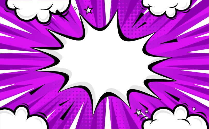 Purple comic cartoon background stars Royalty Free Vector