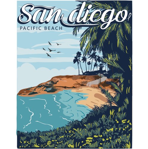 Miami beach print design Royalty Free Vector Image