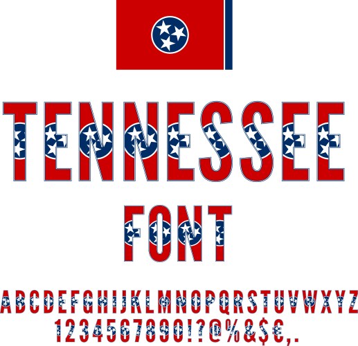 Usa state font Royalty Free Vector Image - VectorStock