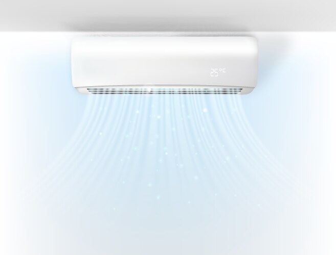 Realistic air conditioner set Royalty Free Vector Image
