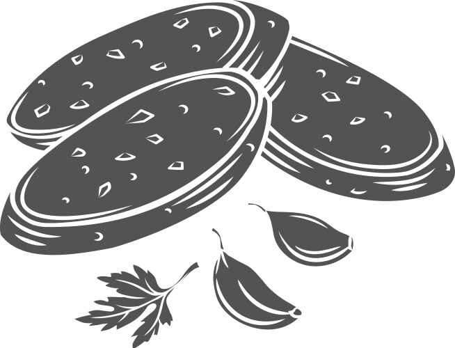 Garlic Bread with Cheese Vector Images (over 390)