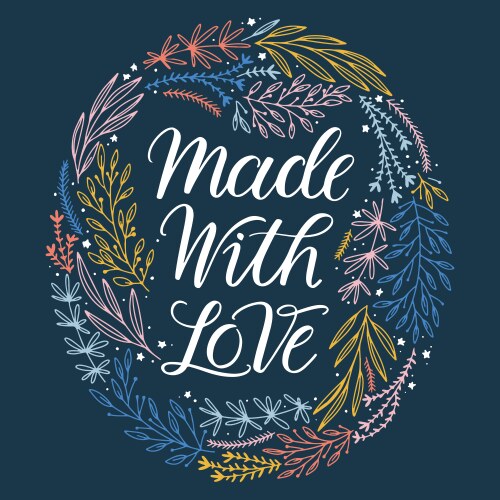 Made with love lettering Royalty Free Vector Image