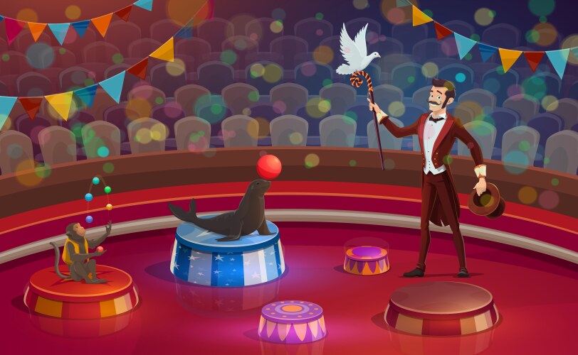 Cartoon circus arena indoor area Royalty Free Vector Image