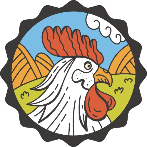 Rooster label Royalty Free Vector Image - VectorStock