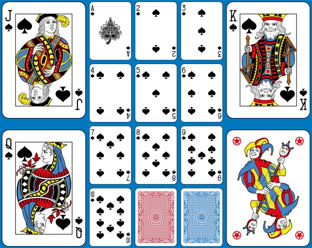 French Spade Playing Cards Royalty Free Vector Image