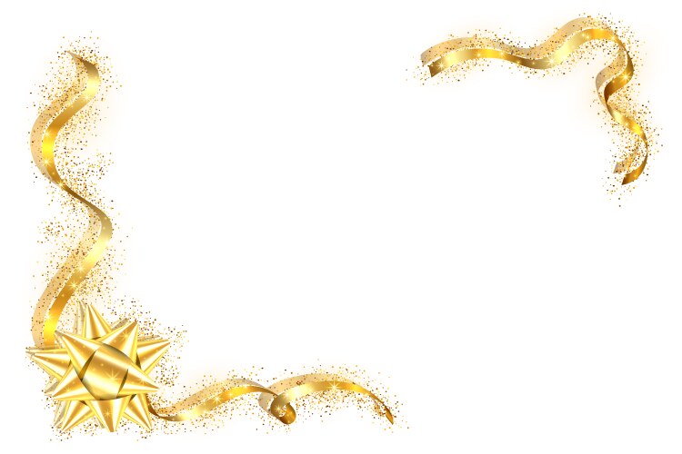 Golden ribbon set in transparent background Vector Image