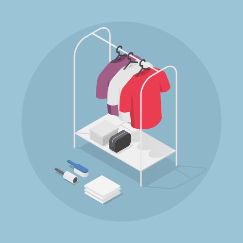 Clothes Rack with Garments Royalty Free Vector Image