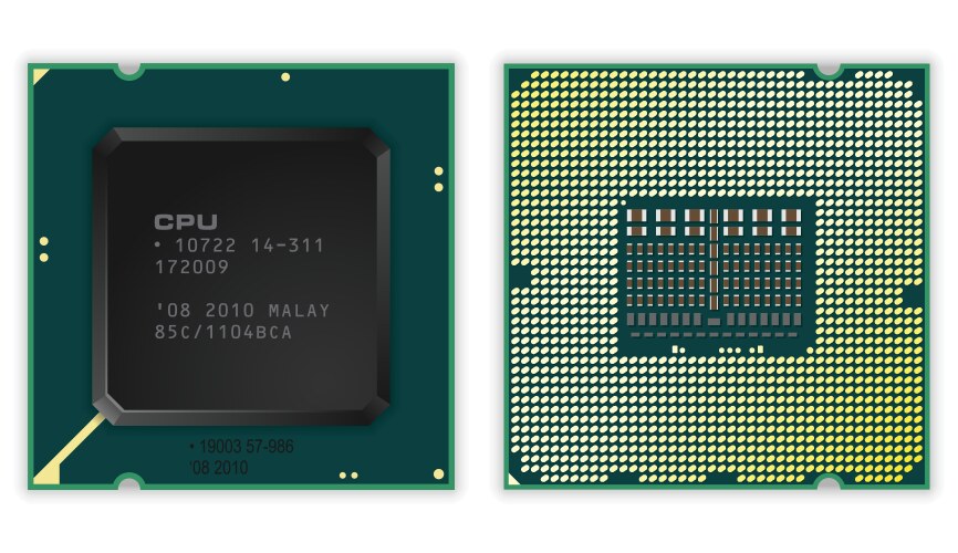 Presentation microchip processor with lights Vector Image