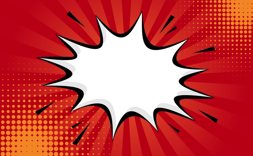 Red comic cartoon background with stars template Vector Image