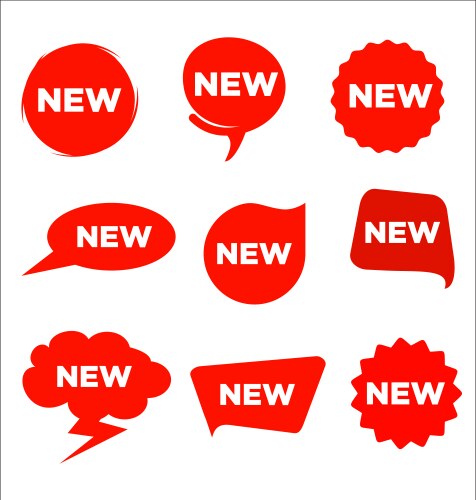 Big collection of new red price tags stickers Vector Image