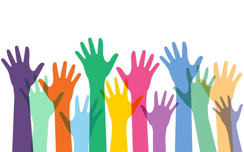 Charity volunteering and donating concept raised Vector Image