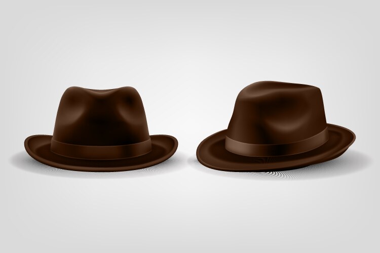 Cowboy leather hat isolated 3d realistic icon Vector Image