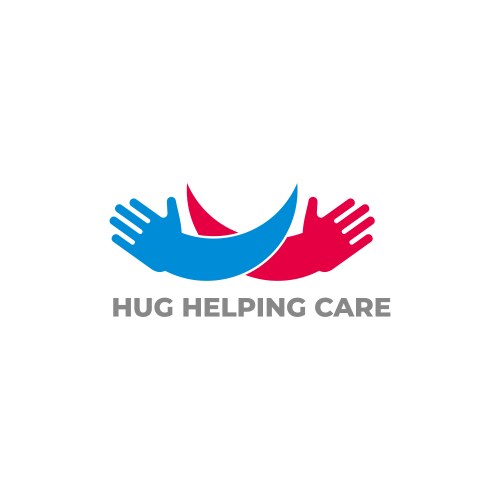 Creative colorful hands kid inside logo Royalty Free Vector