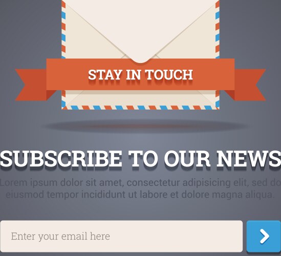 Email subscribe form Royalty Free Vector Image