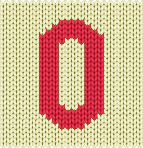 Silhouette of woven number Royalty Free Vector Image