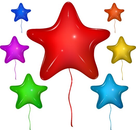 Star silver balloon on transparent background Vector Image