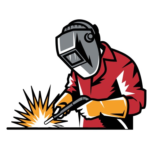 Welding workshop logo Royalty Free Vector Image